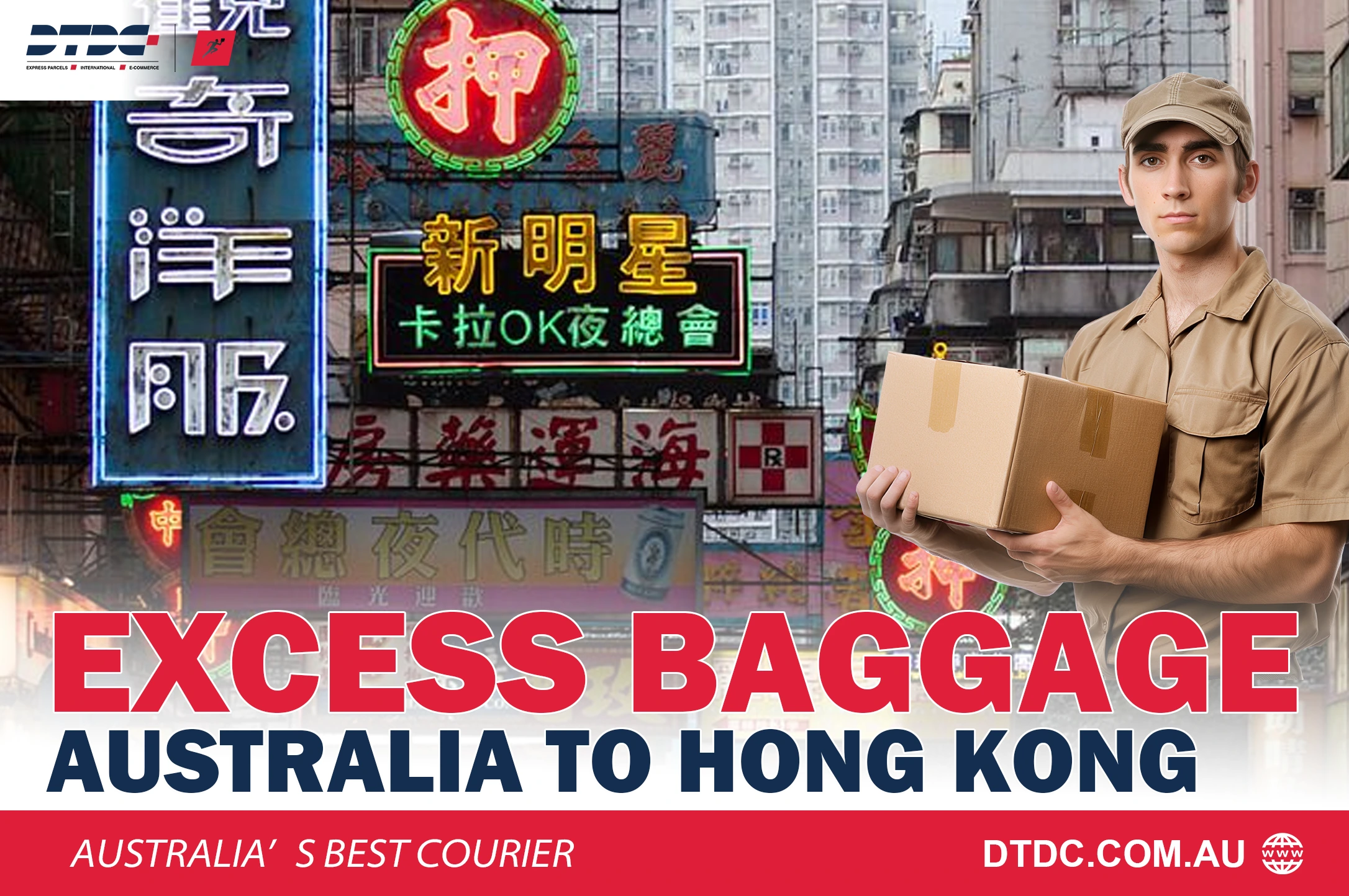 Excess Baggage to Hong Kong from Australia Door to Door DTDC.